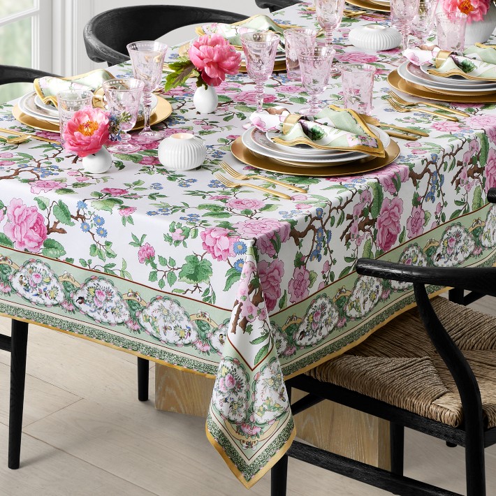 Canton Rose Floral Tablecloth | Williams Sonoma