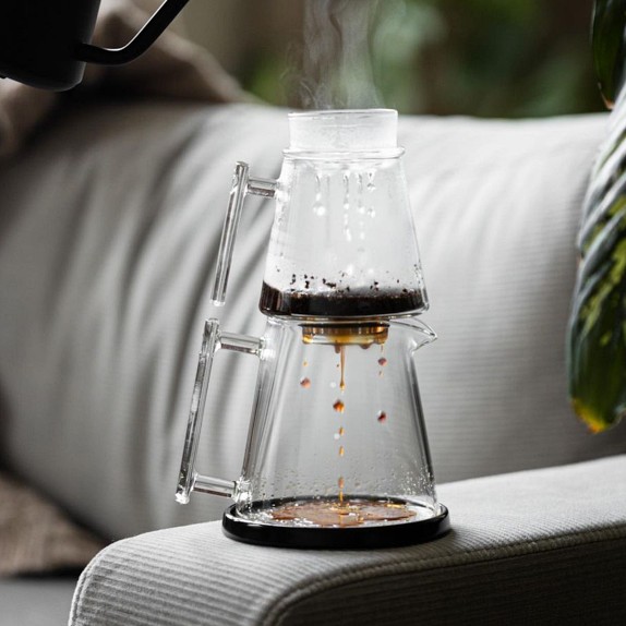 Pure Over Glass Pour Over Coffee Brew Kit XL Black | Williams Sonoma