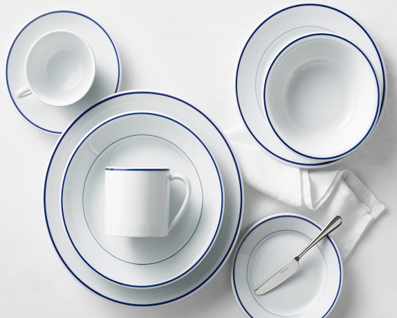 Apilco Tradition Blue-Banded Porcelain Dinnerware Collection + Place ...
