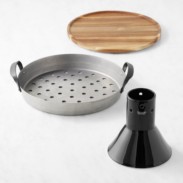 Williams Sonoma Outdoor Round Skillet with Trivet & Chicken Chimney ...