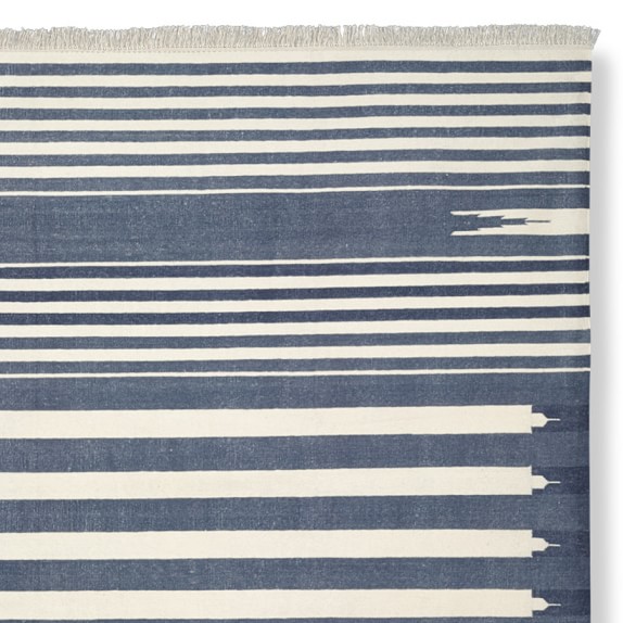 Stonewashed Variegated Stripe Flatweave Rug Swatch | Williams Sonoma