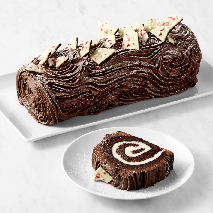 Williams Sonoma Peppermint Bark Buche De Noel, Serves 36 | Williams Sonoma