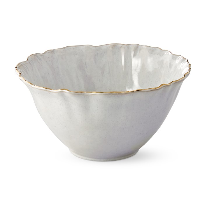 Ruffled Gold Rim Serving Bowl | Williams Sonoma CA | Williams Sonoma