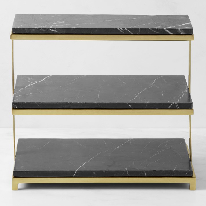 Black Marble 3-Tiered Stand | Williams Sonoma