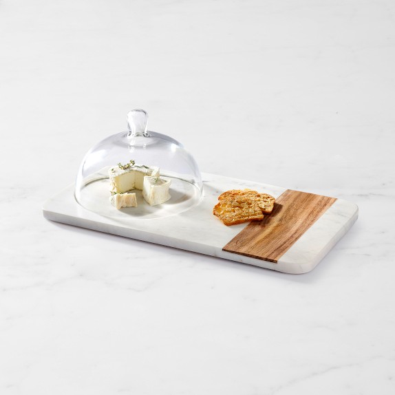 Williams Sonoma x Mark & Graham Wood & Marble Cheese Board with Cloche ...