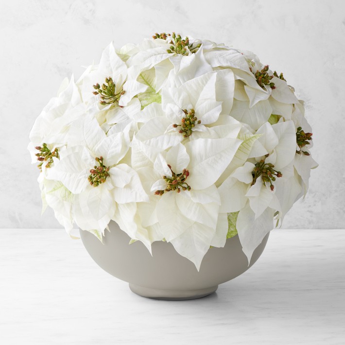 Jeff Leatham Faux Holiday White Poinsettia | Williams Sonoma