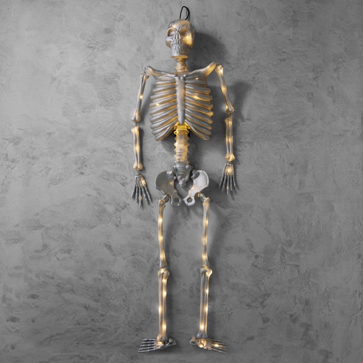 Madame Bonesworth Pre-Lit Silver Skeleton | Williams Sonoma