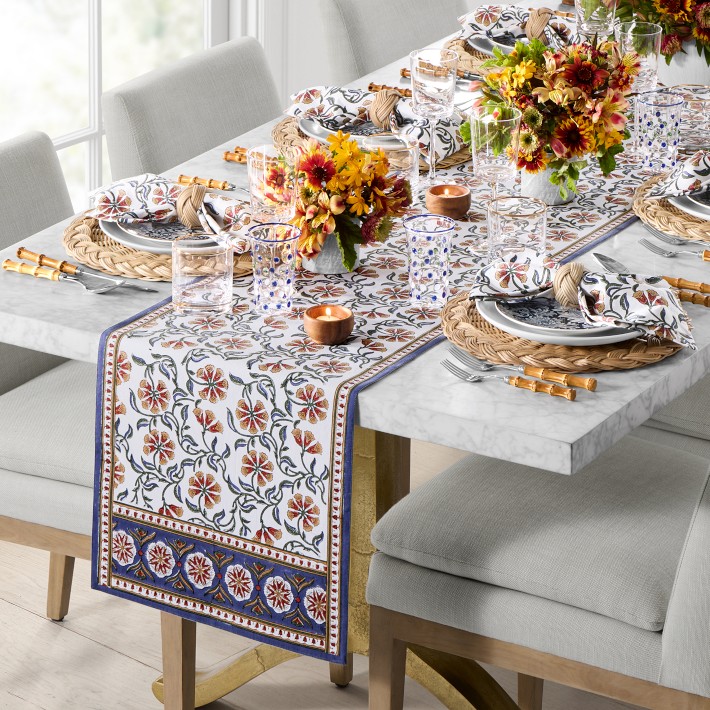 Large Scale Block Printed Table Runner | Williams Sonoma