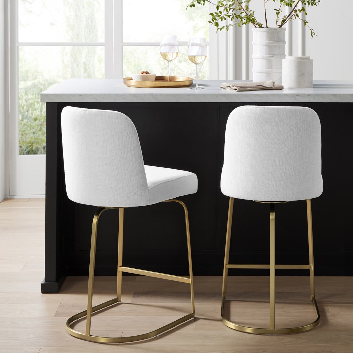 Bradley Upholstered Swivel Counter Stool | Williams Sonoma