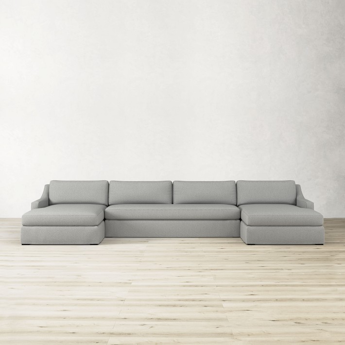 Ghent Slope Slipcovered 3-Piece U-Shape Sofa with Chaise | Williams Sonoma