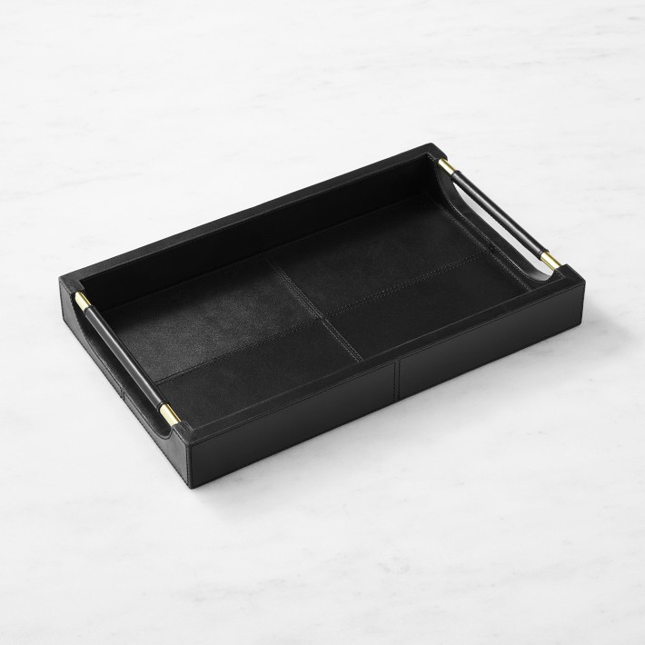 Black Leather Tray | Williams Sonoma
