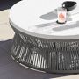 Pasadena Outdoor Fiberstone and Rope Round Coffee Table (44 ...