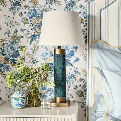 Blue Raffia Table Lamp | Williams Sonoma