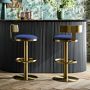Larkin Upholstered Pedestal Counter & Bar Stool | Williams Sonoma