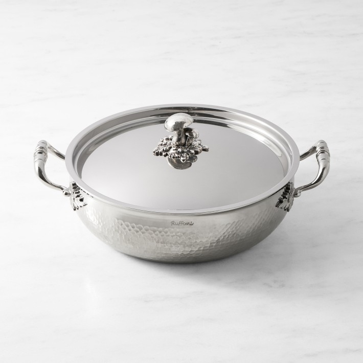 Ruffoni Opus Prima Hammered Stainless-Steel Risotto Pan with Mushroom ...