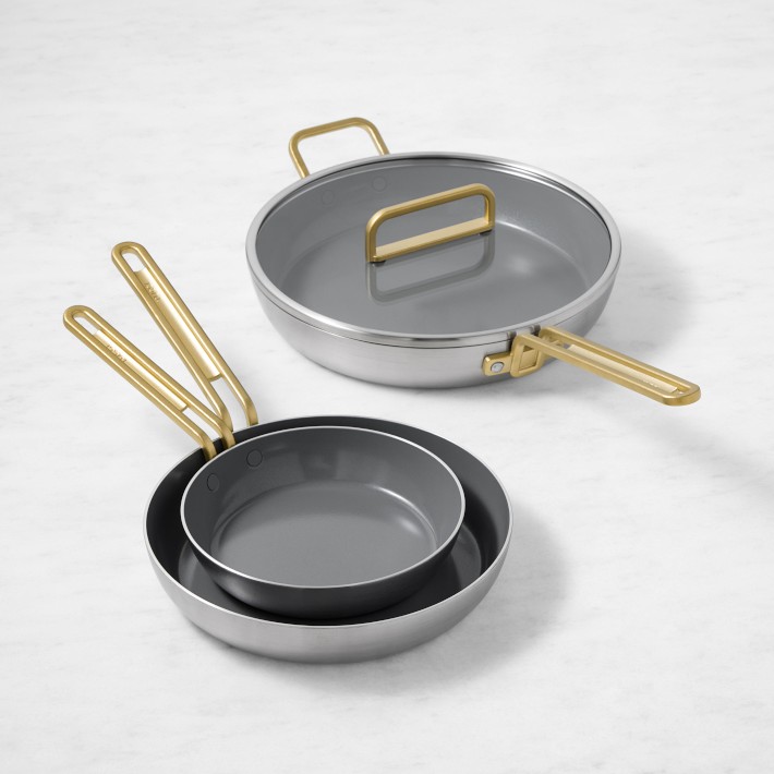 GreenPan™ Stanley Tucci™ Stainless-Steel Ceramic Nonstick 4-Piece Fry ...