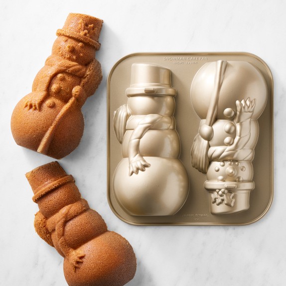Nordic Ware Nonstick Cast Aluminum 3D Snowman Pan | Williams Sonoma
