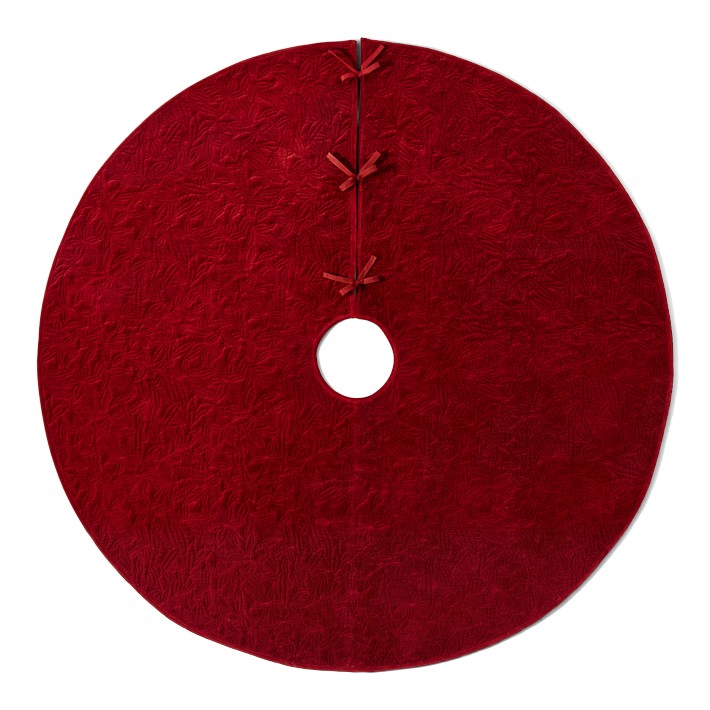 Red Velvet Quilted Tree Skirt | Williams Sonoma