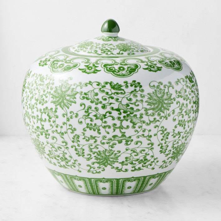 Green Ginger Jar, Floral Vine | Williams Sonoma