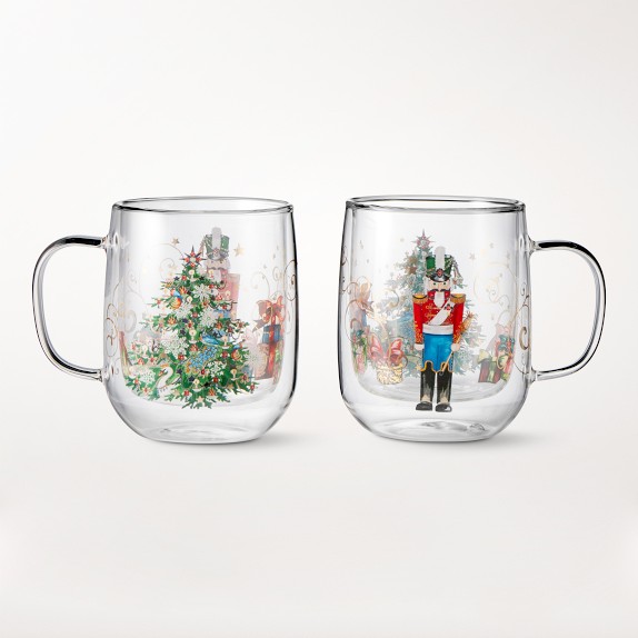 Double-Wall Nutcracker Coffee Mugs, Set of 2 | Williams Sonoma