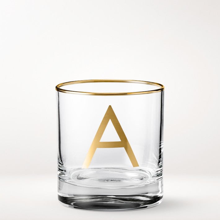 Monogram Double Old-Fashioned Glass | Williams Sonoma