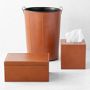 Brown Leather Tissue Box Holder | Williams Sonoma