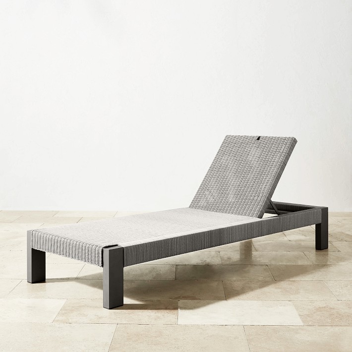 Larnaca Outdoor Slate Grey Metal x All Weather Weave Chaise