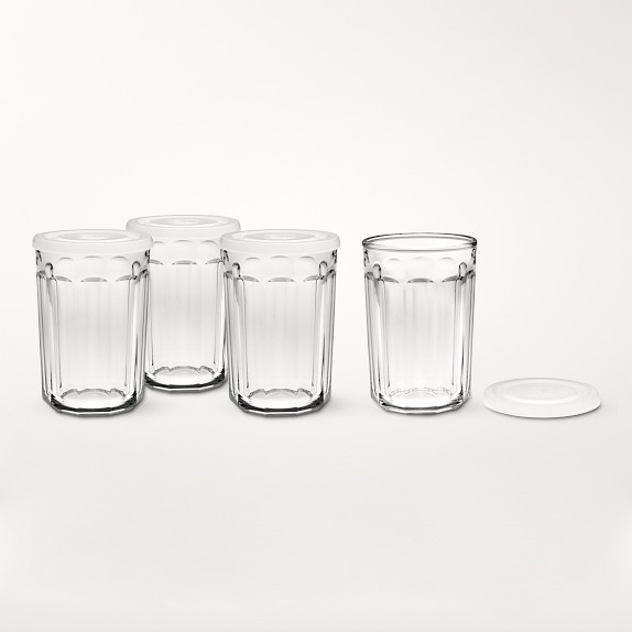 Glass with lid store