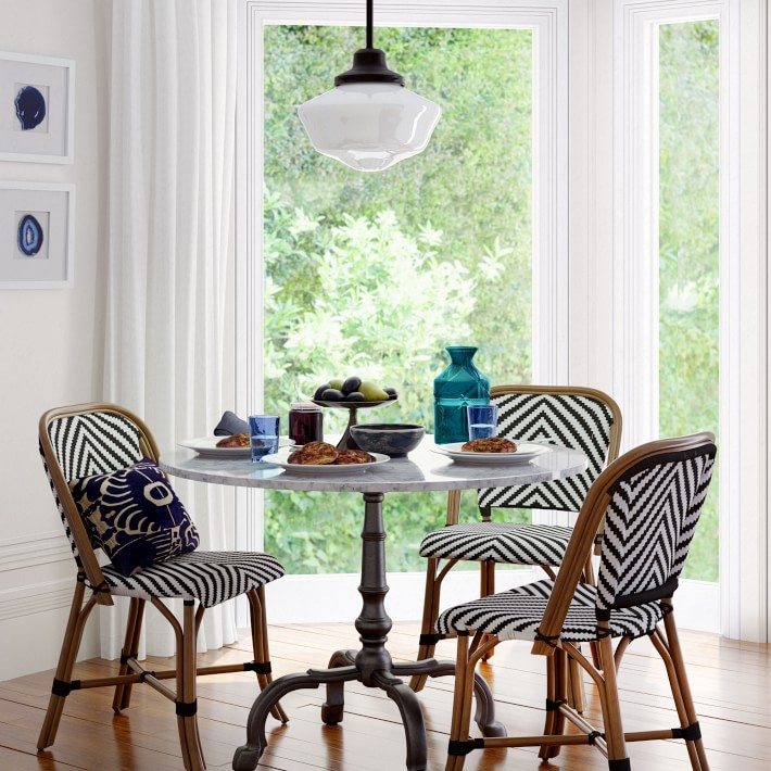 Parisian Bistro Woven Side Chair Black Black Williams Sonoma