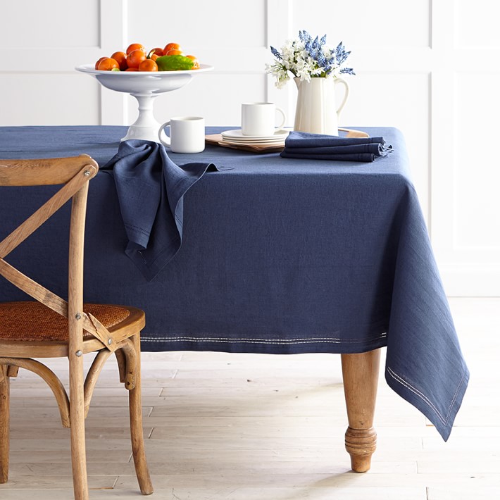 Linen Double Hemstitch Tablecloth | Williams Sonoma