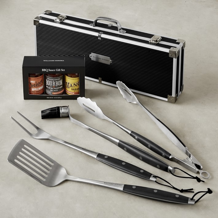 BBQ Set in Black Box with BBQ Sauce | Grill Tools | Williams Sonoma