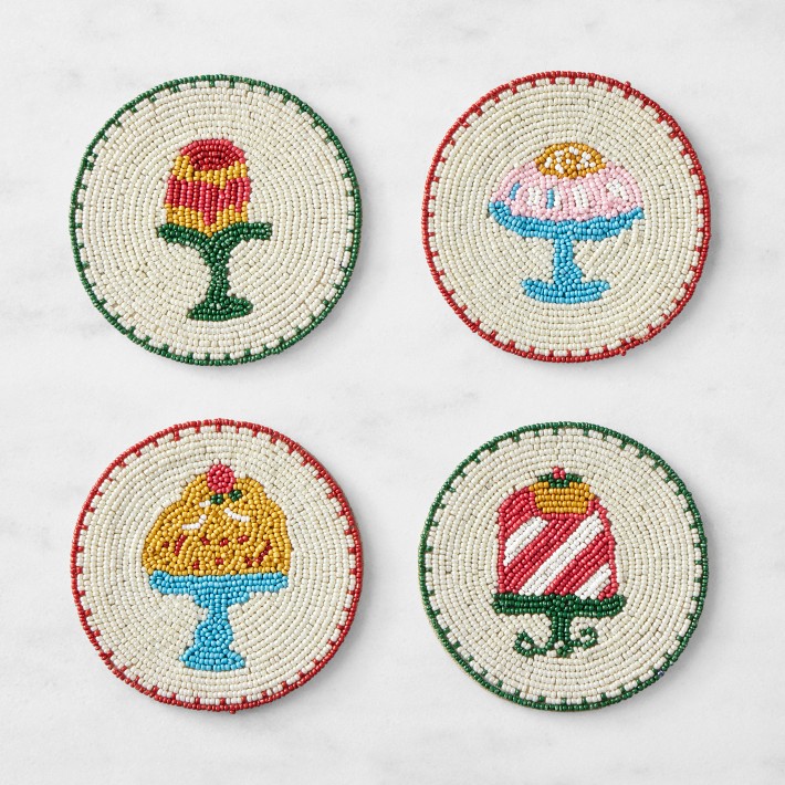 Celebration Beaded Coasters, Set of 4 | Williams Sonoma