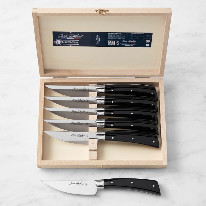 Jean Dubost Bistronomie Wide Blade Black Handle Steak Knives, Set of 6 ...