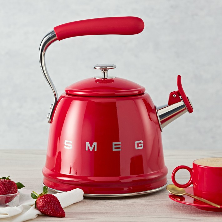 SMEG Stainless Steel Whistling Tea Kettle 2 1 2 Qt. Williams Sonoma