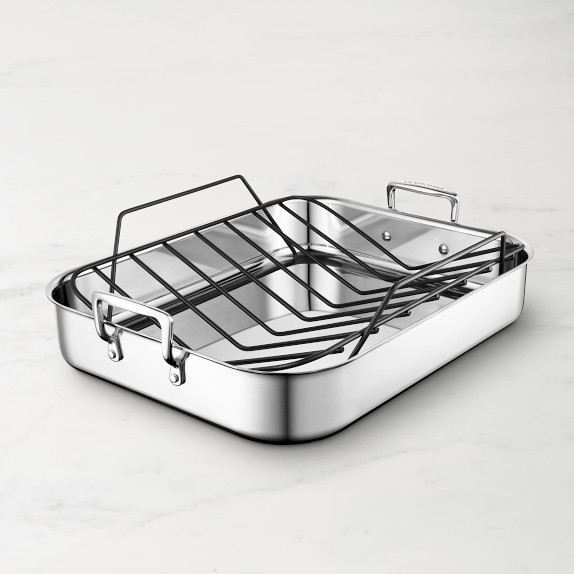 Le Creuset Stainless-Steel Roasting Pan with Nonstick Rack | Williams ...