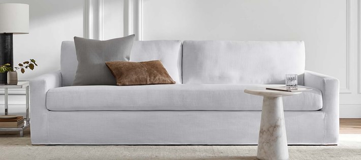 Ghent Square Arm Slipcovered Sofa Elegant Comfort Williams Sonoma