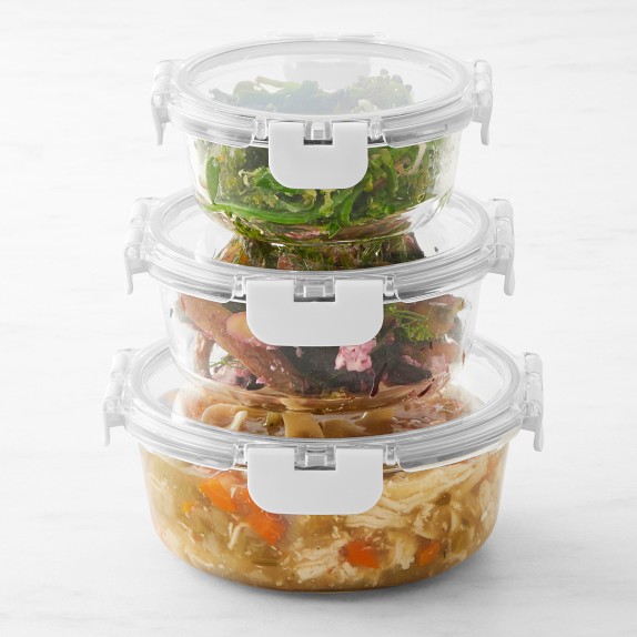 Hold Everything Round Glass Food Storage Containers, 6-Piece Set ...
