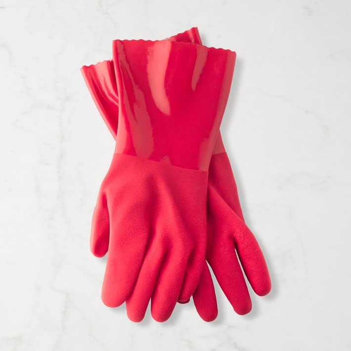Red rubber cleaning gloves store