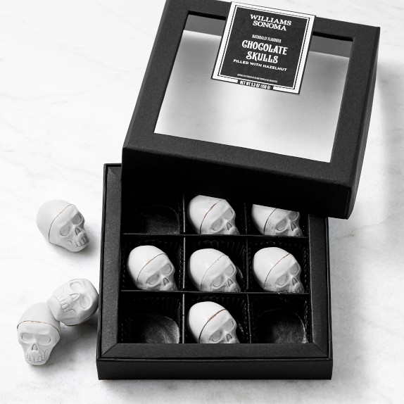 White Chocolate Skull Box 9 Pieces | Williams Sonoma