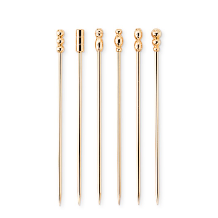 Antique Brass Cocktail Picks - Set of 6 | Bar Accessories | Williams Sonoma
