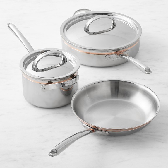Williams Sonoma Signature Thermo-Clad™ Copper Pro 5-Piece Cookware Set ...