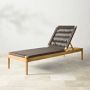 Pasadena Outdoor Teak and Brown Rope Chaise | Williams Sonoma