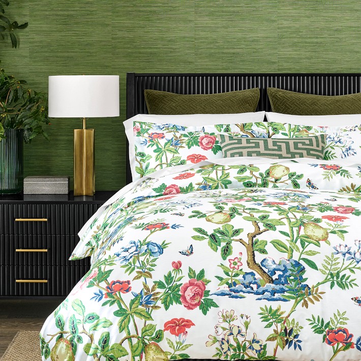 Scalamandré x Williams Sonoma Home Shantung Duvet & Shams | Williams Sonoma