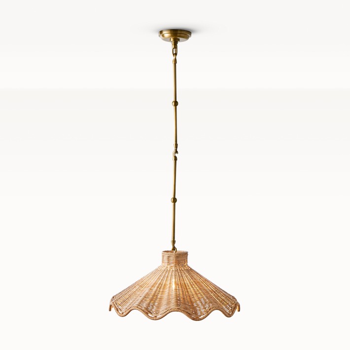 Carmel Rattan Scalloped Pendant | Williams Sonoma