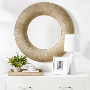 Point Reyes Round Woven Mirror, 46" | Williams Sonoma