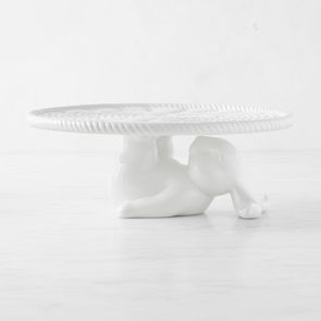 Sculptural Bunny Cake Stand - Elegant Easter Decor | Williams Sonoma