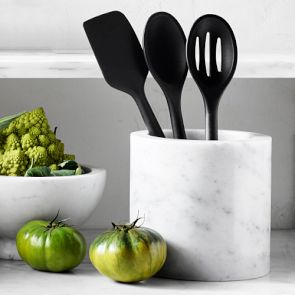 Williams Sonoma Marble Large Utensil Holder - Elegant Kitchen ...