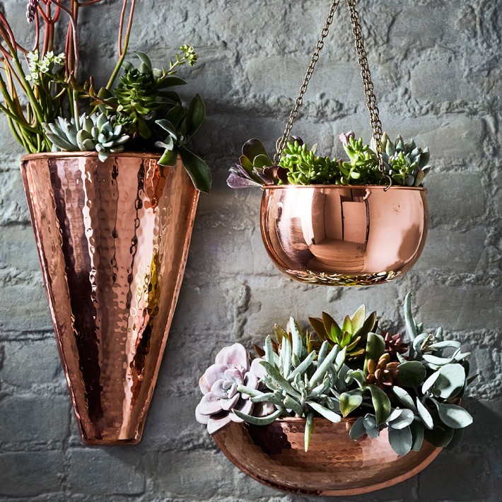 Copper Wall Planter Containers Grayson Lane 2 Pack Round 12 In W