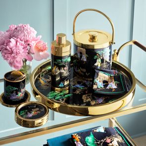 Harlem Toile Tray - Chic Cocktail Hour Essential | Williams Sonoma