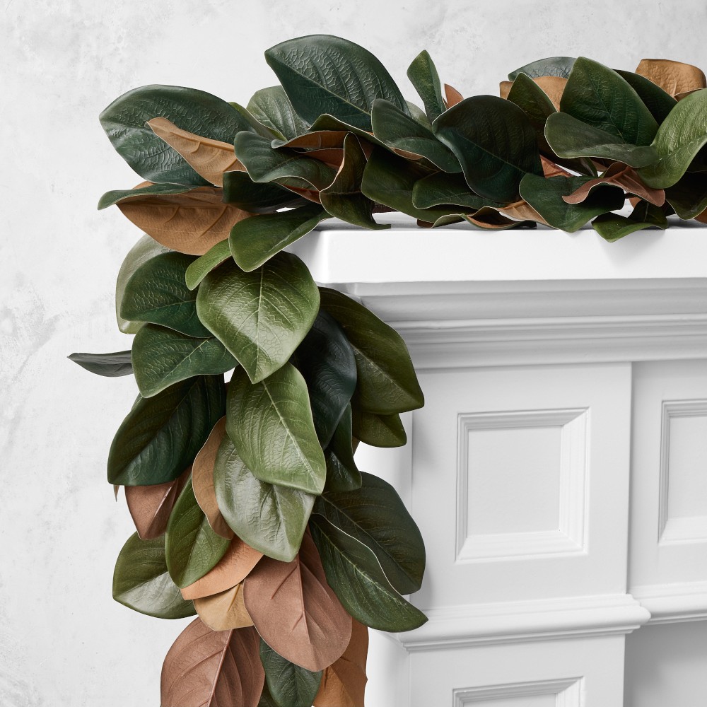 Magnolia Garland 5-Foot Faux Greenery For Mantel | Williams Sonoma